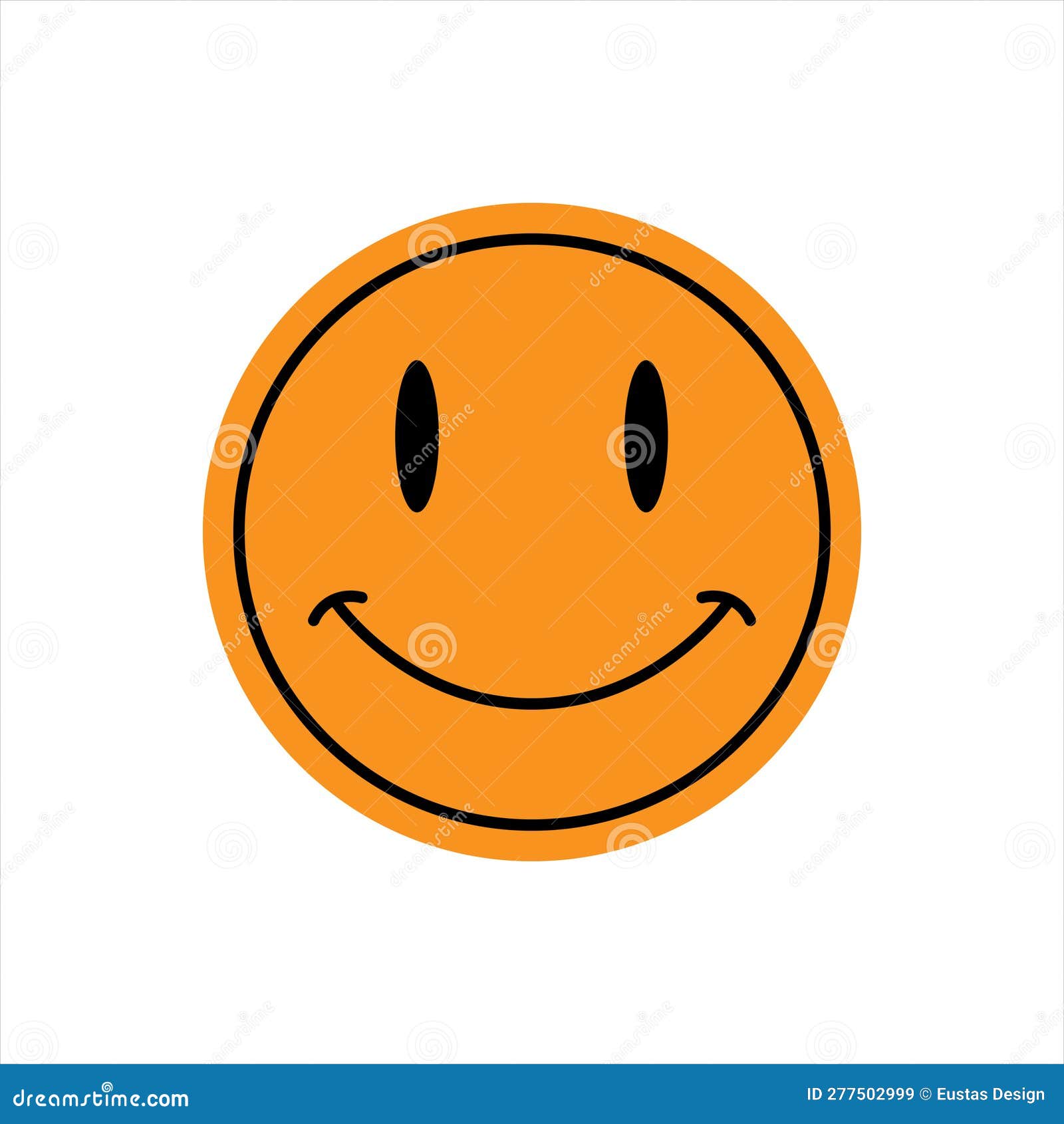 Retro Smiley Sticker stock vector. Illustration of vector - 277502999