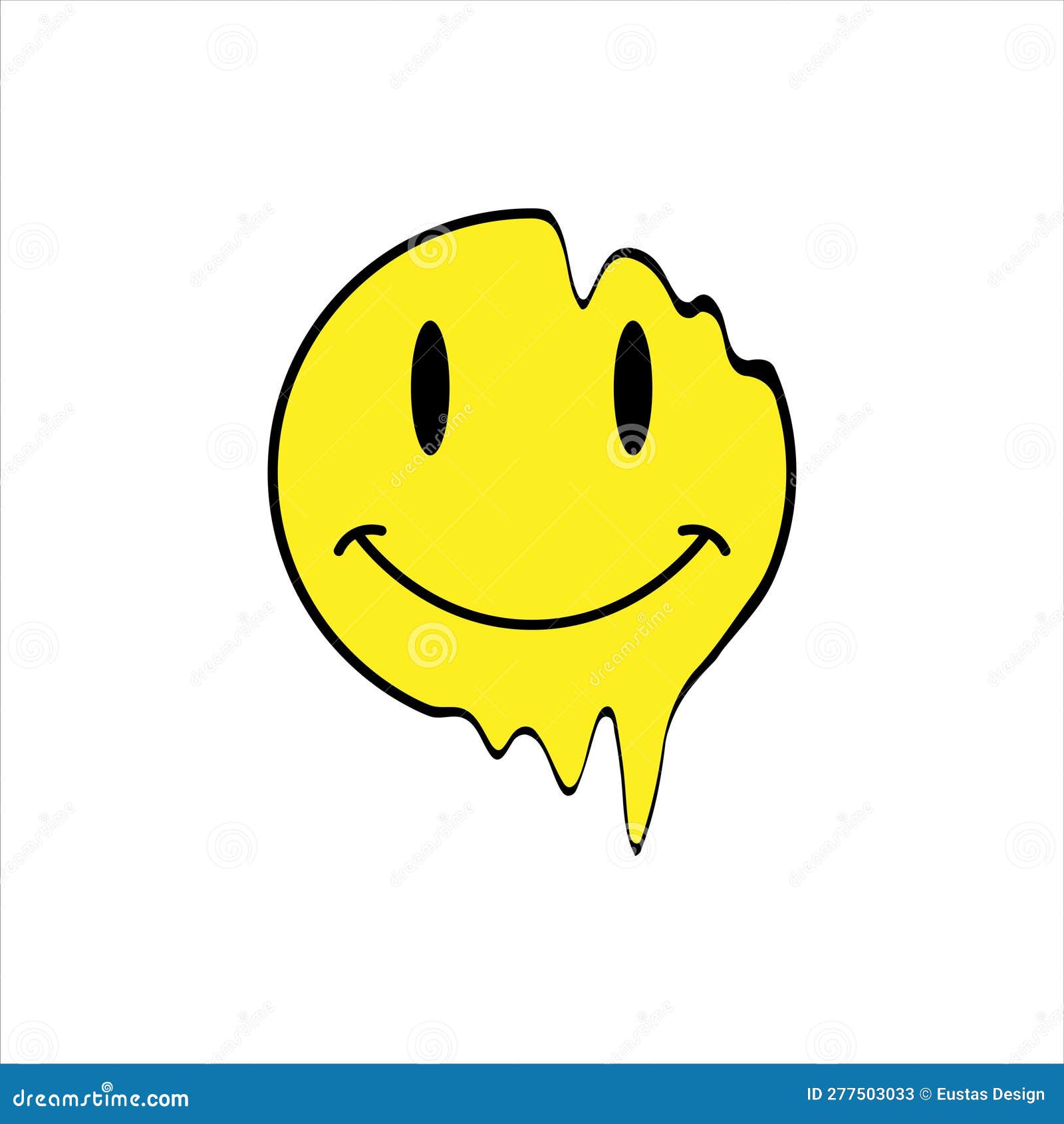 Retro Smiley Sticker stock vector. Illustration of groovy - 277503033