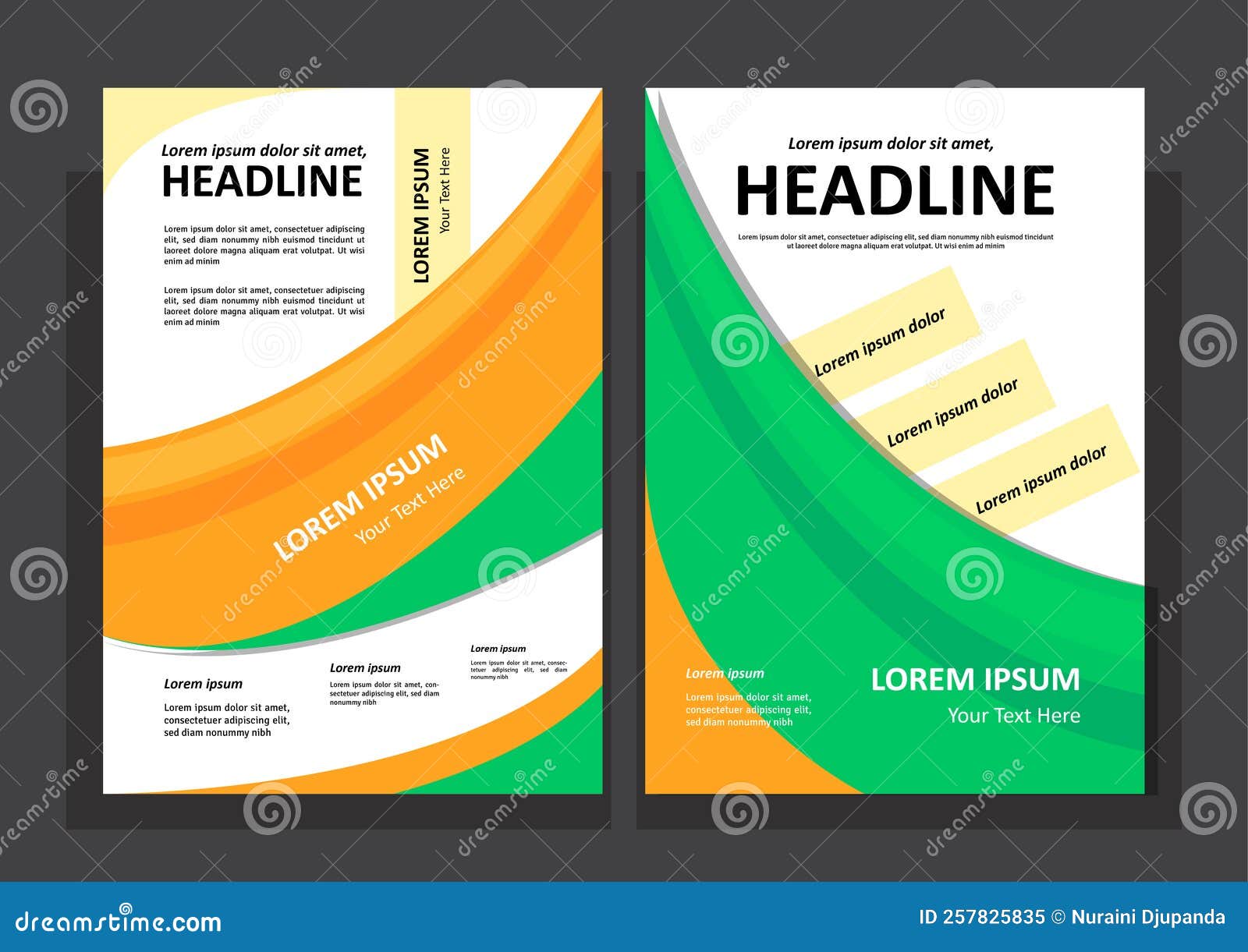 A Template that Uses a Light Green and Light Orange Theme with a Curved ...
