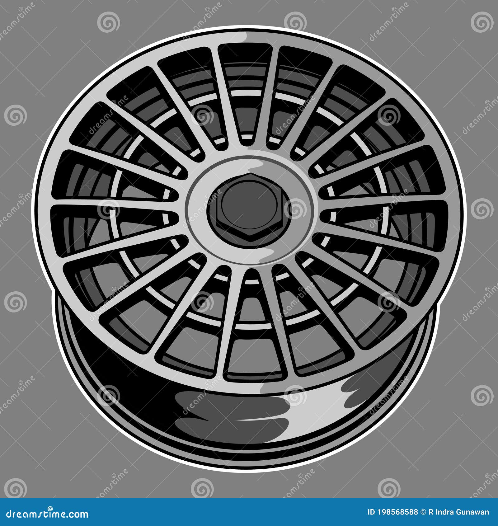 Car Wheel Line Art Vector Illustration Stock Vector - Illustration of ...
