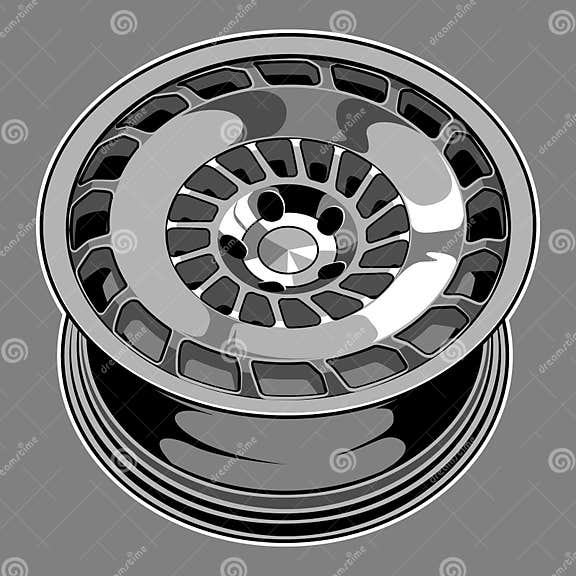 Car Wheel Line Art Vector Illustration Stock Vector - Illustration of ...