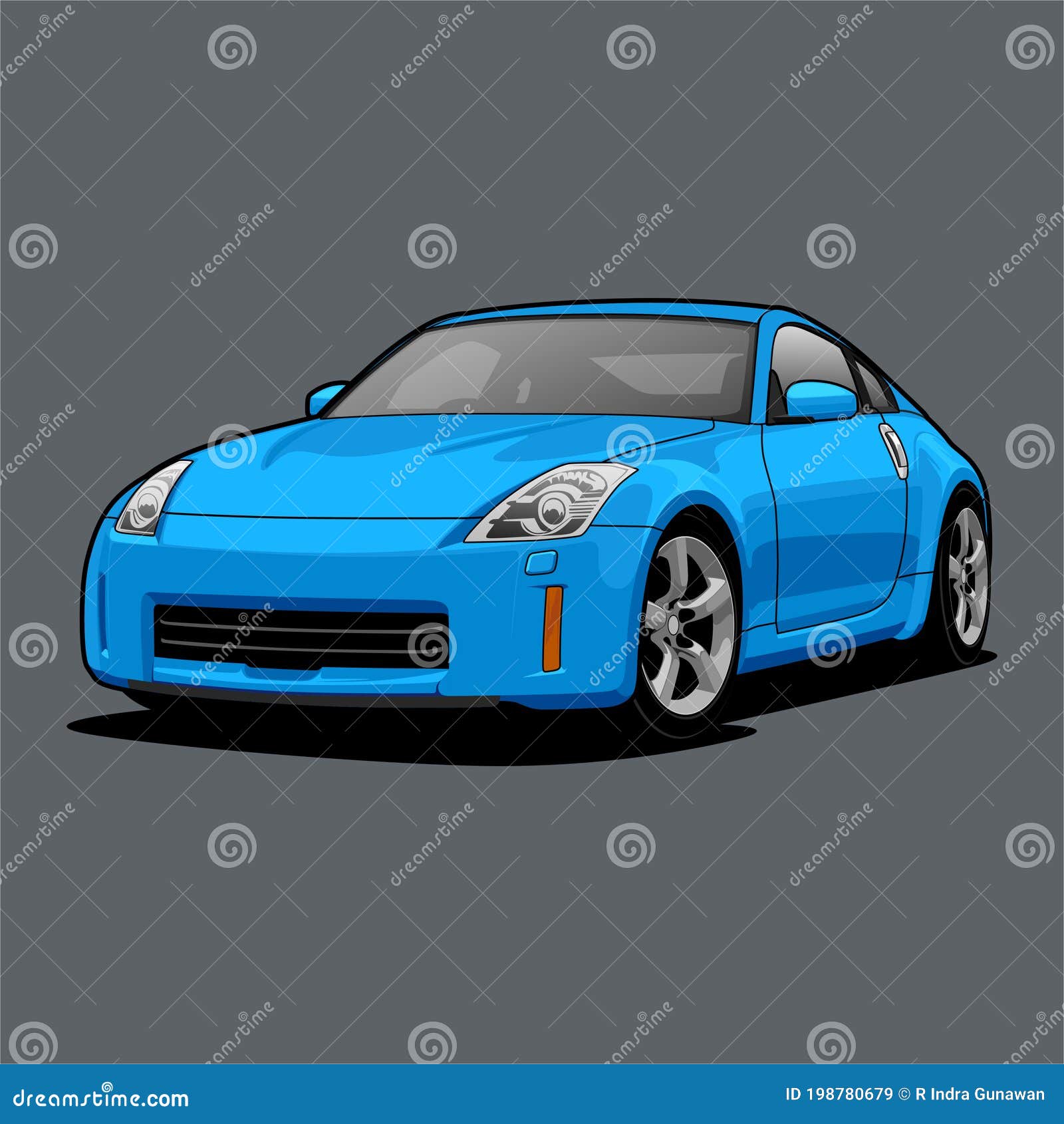 Blue Japanese Coupe Sport Car Stock Illustration - Illustration of ...