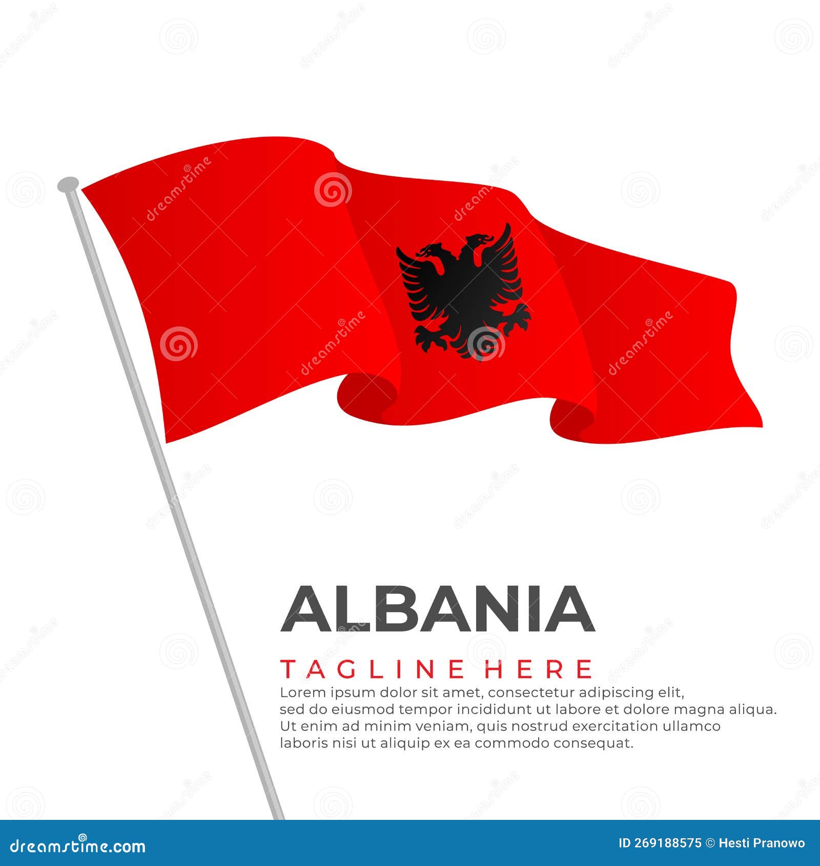 Template Vector Albania Flag Modern Design Stock Vector - Illustration ...