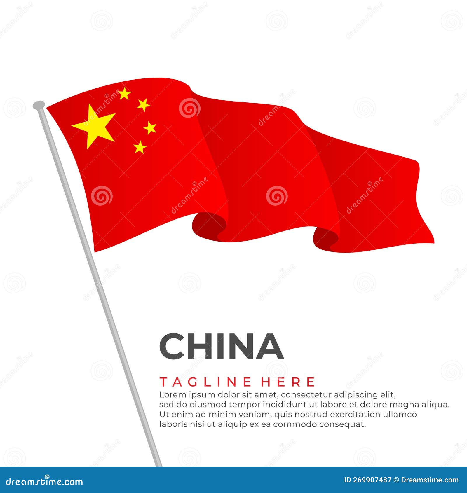 Template Vector China Flag Modern Design Stock Vector - Illustration of ...