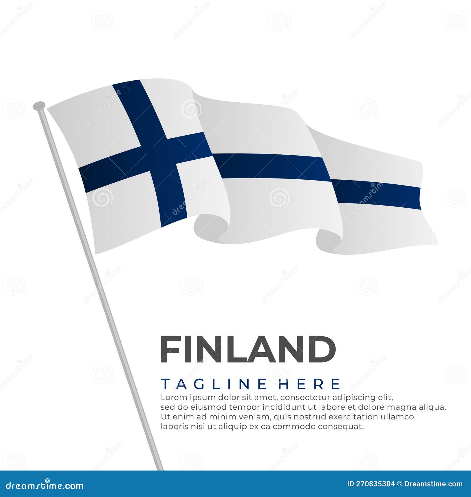 Template Vector Finland Flag Modern Design Stock Vector - Illustration ...