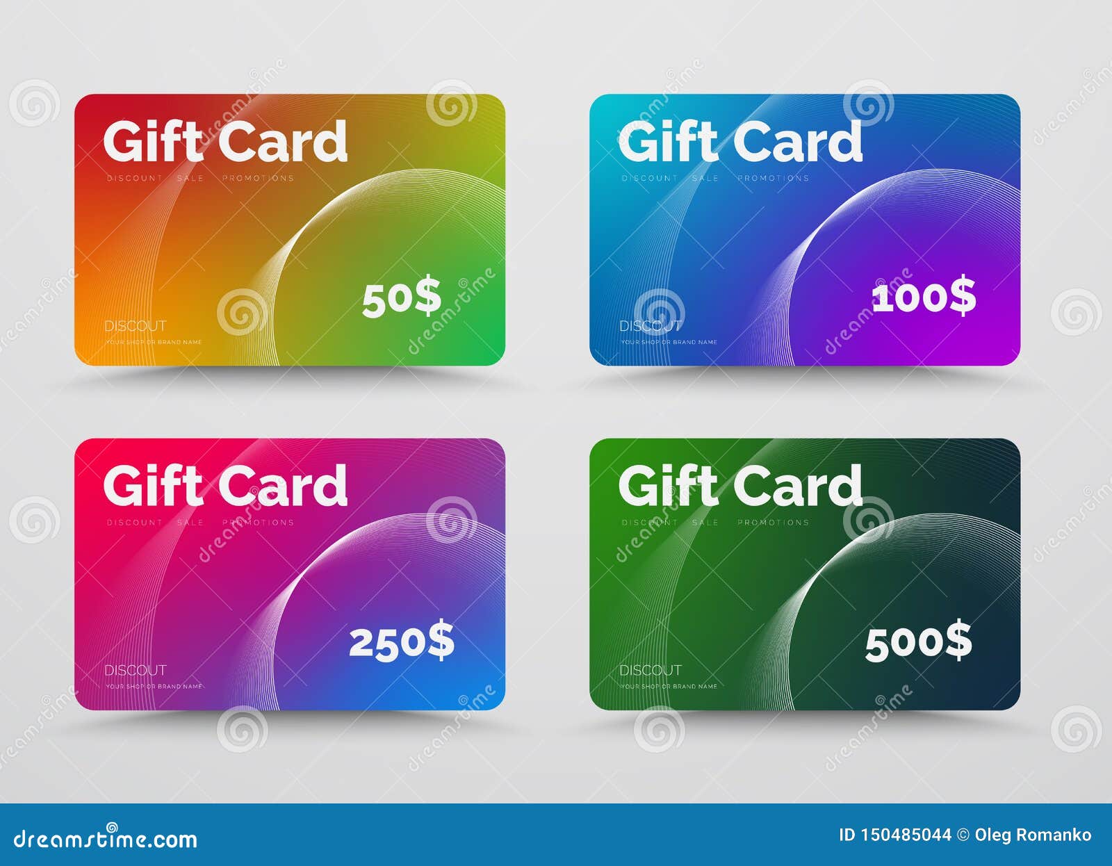 Template Vector Gift Card with Round Abstract Elements from Lines Stock ...