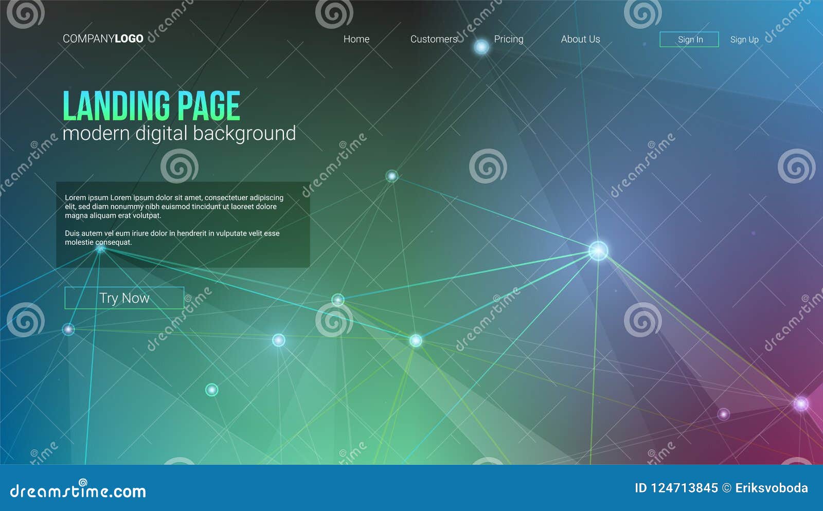 Template of Vector Header with Digital Elements. Cyber Background ...