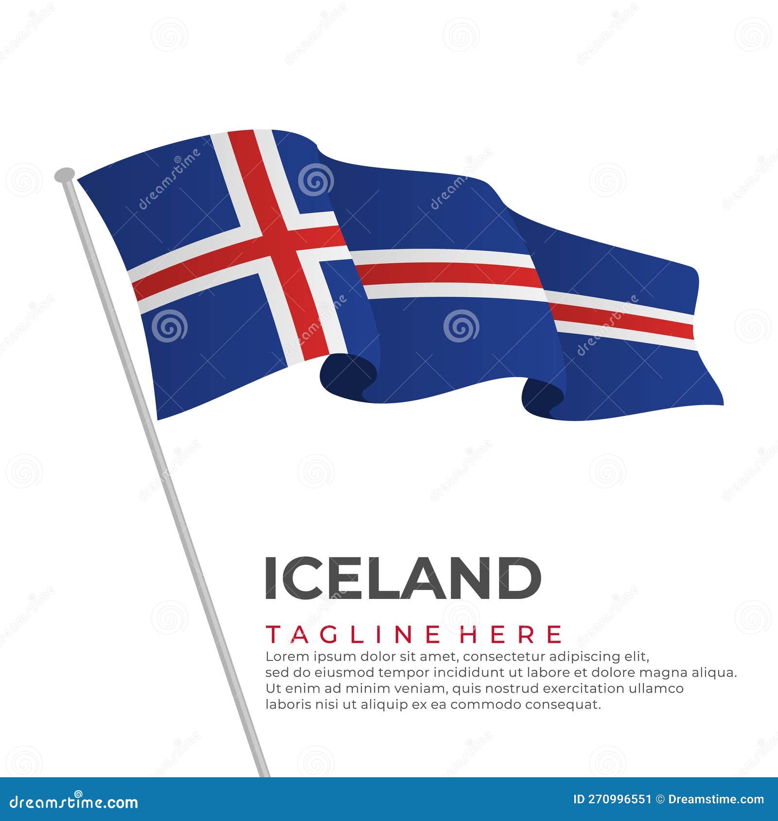 Template Vector Iceland Flag Modern Design Stock Vector - Illustration ...