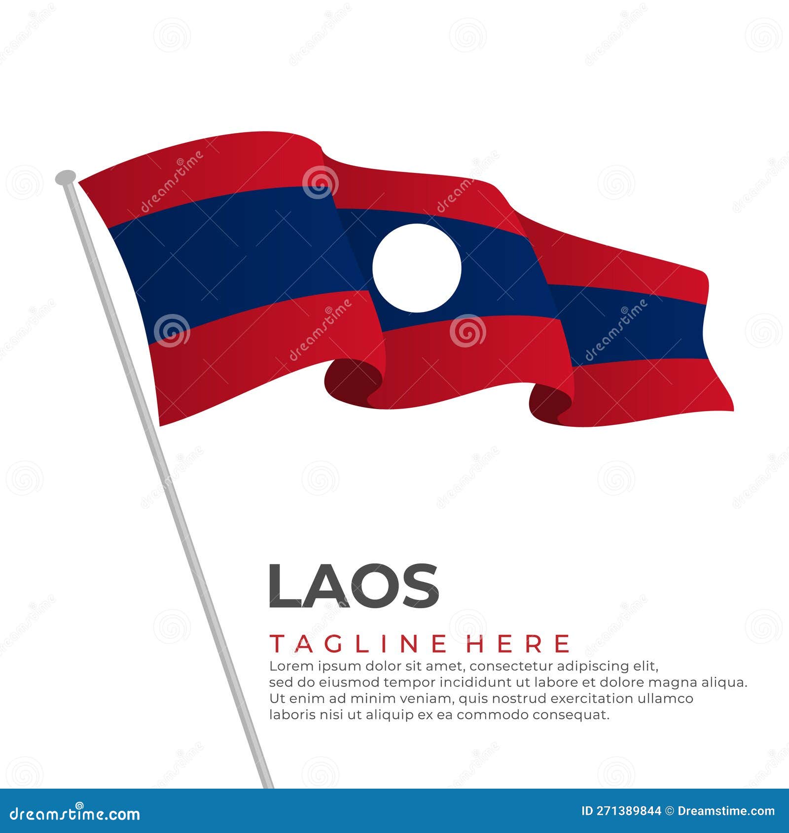 Template Vector Laos Flag Modern Design Stock Vector - Illustration of ...