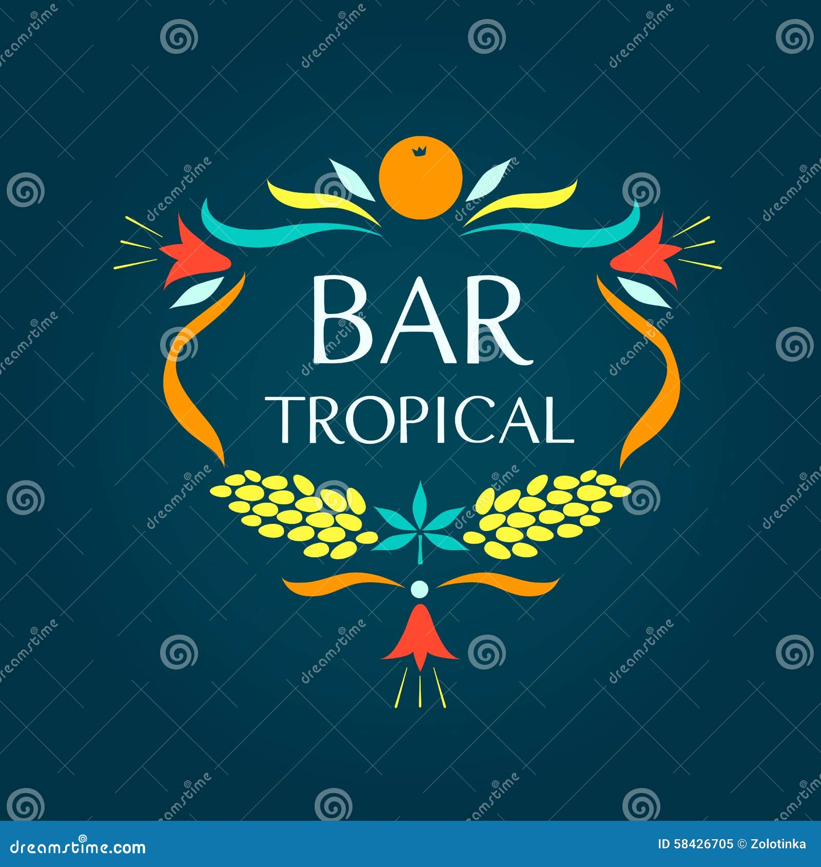Template Vector Logo. Tropical Bar Stock Vector - Illustration of ...