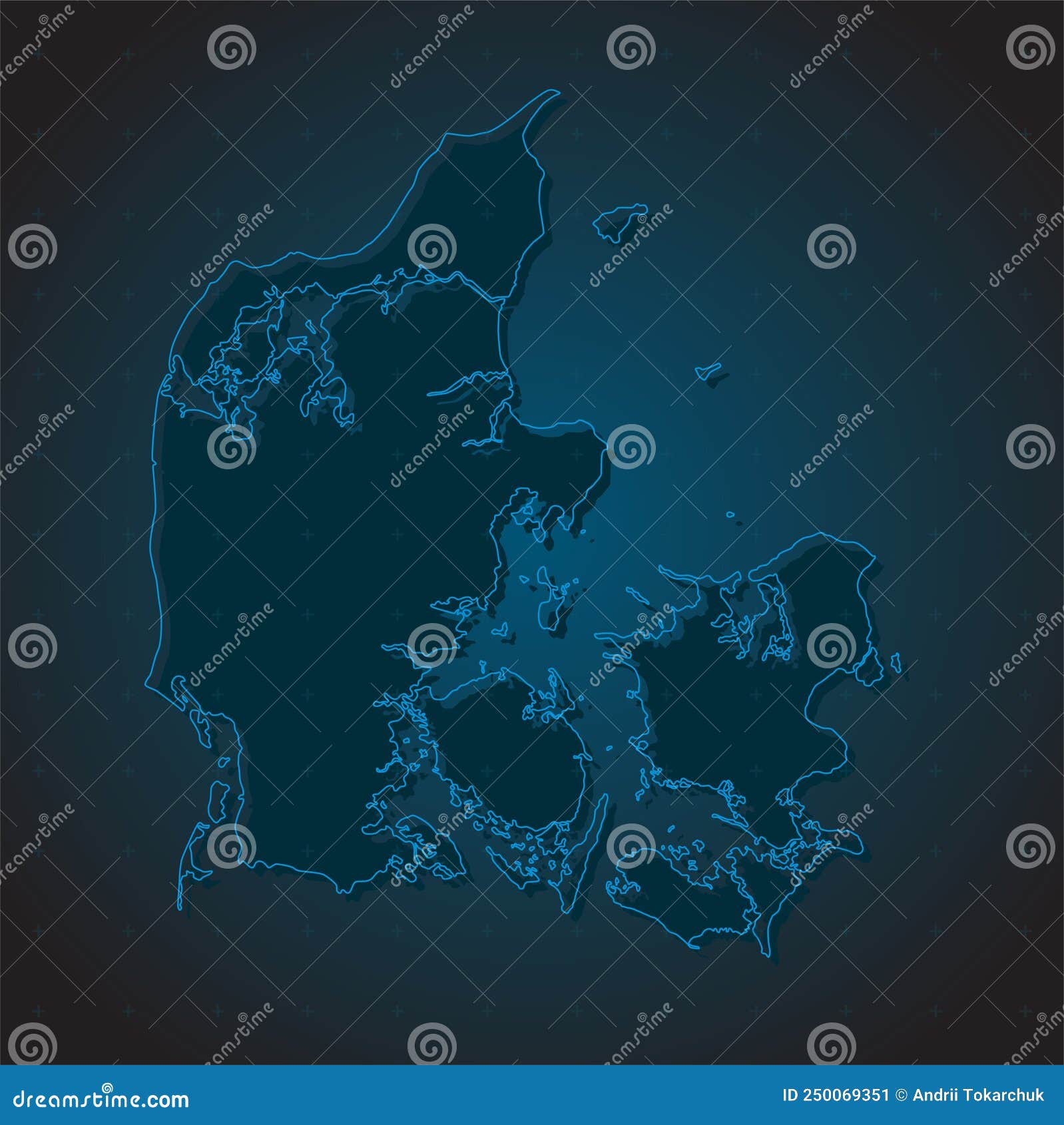 Outline Map Of Denmark Vector Design Template. Editable Stroke ...