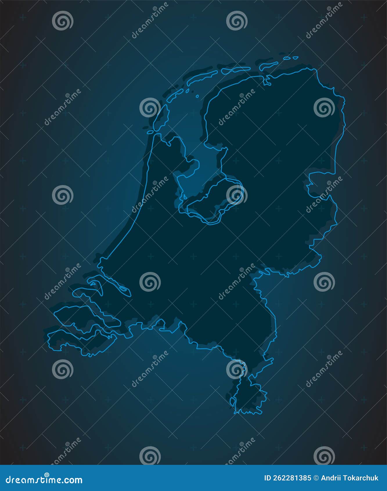Template Vector Map Outline Netherlands on Radar Stock Vector ...