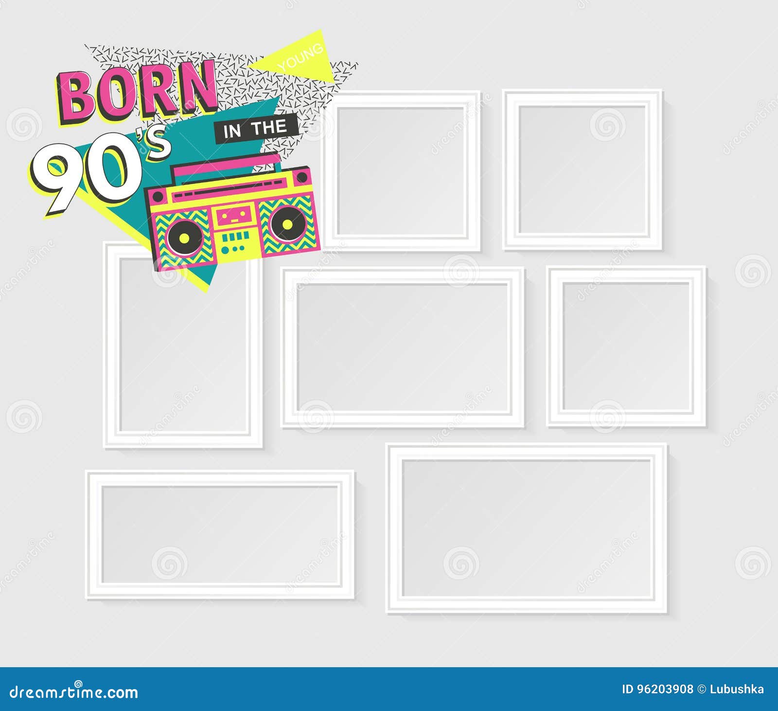 Template Vector Photo Frames Stock Vector - Illustration of background ...