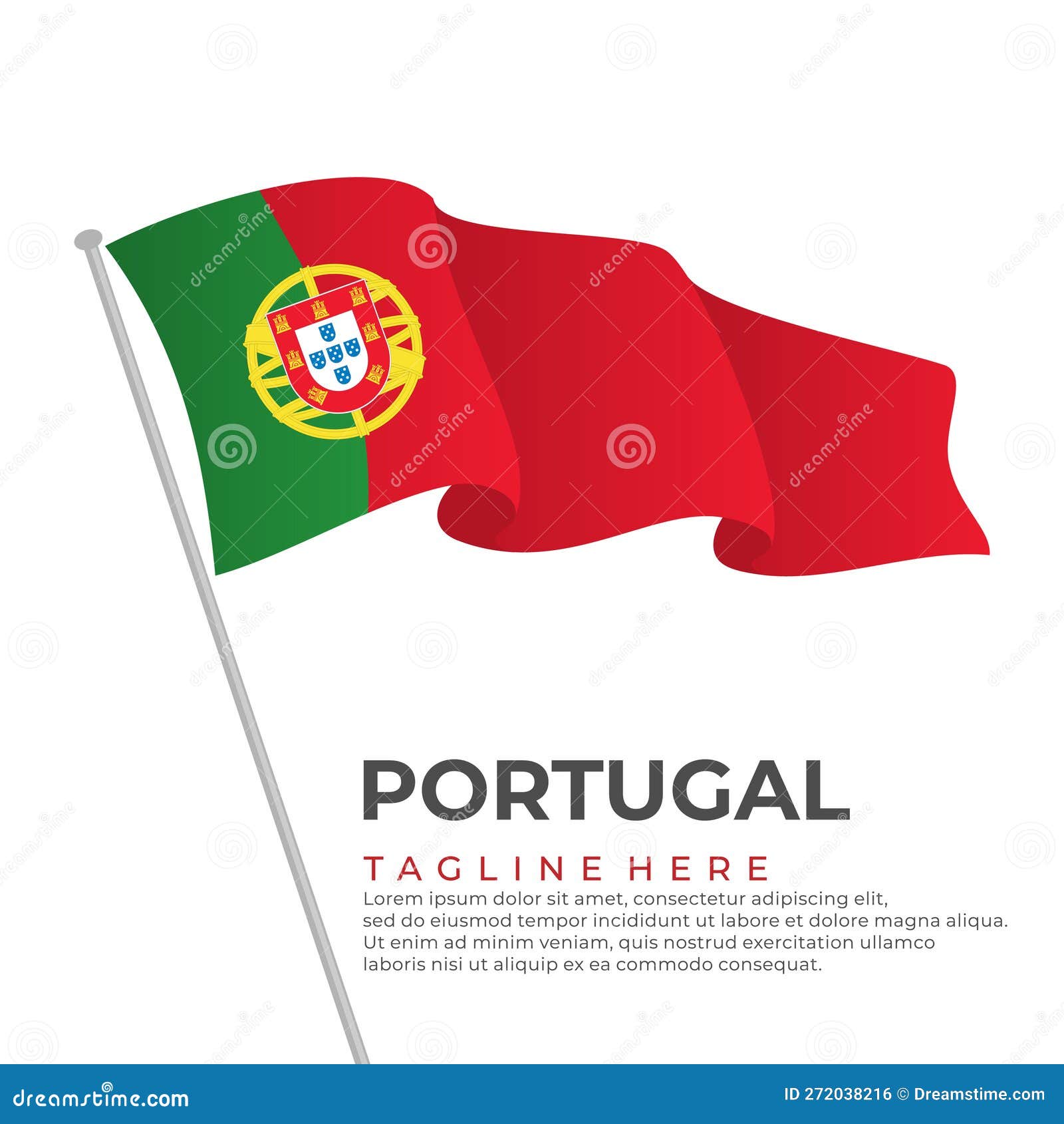 Template Vector Portugal Flag Modern Design Stock Vector - Illustration ...