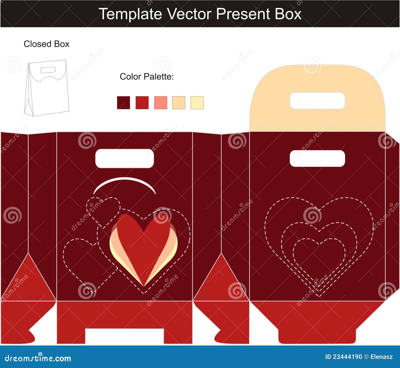 Template Vector for Present Box Stock Vector - Illustration of color ...