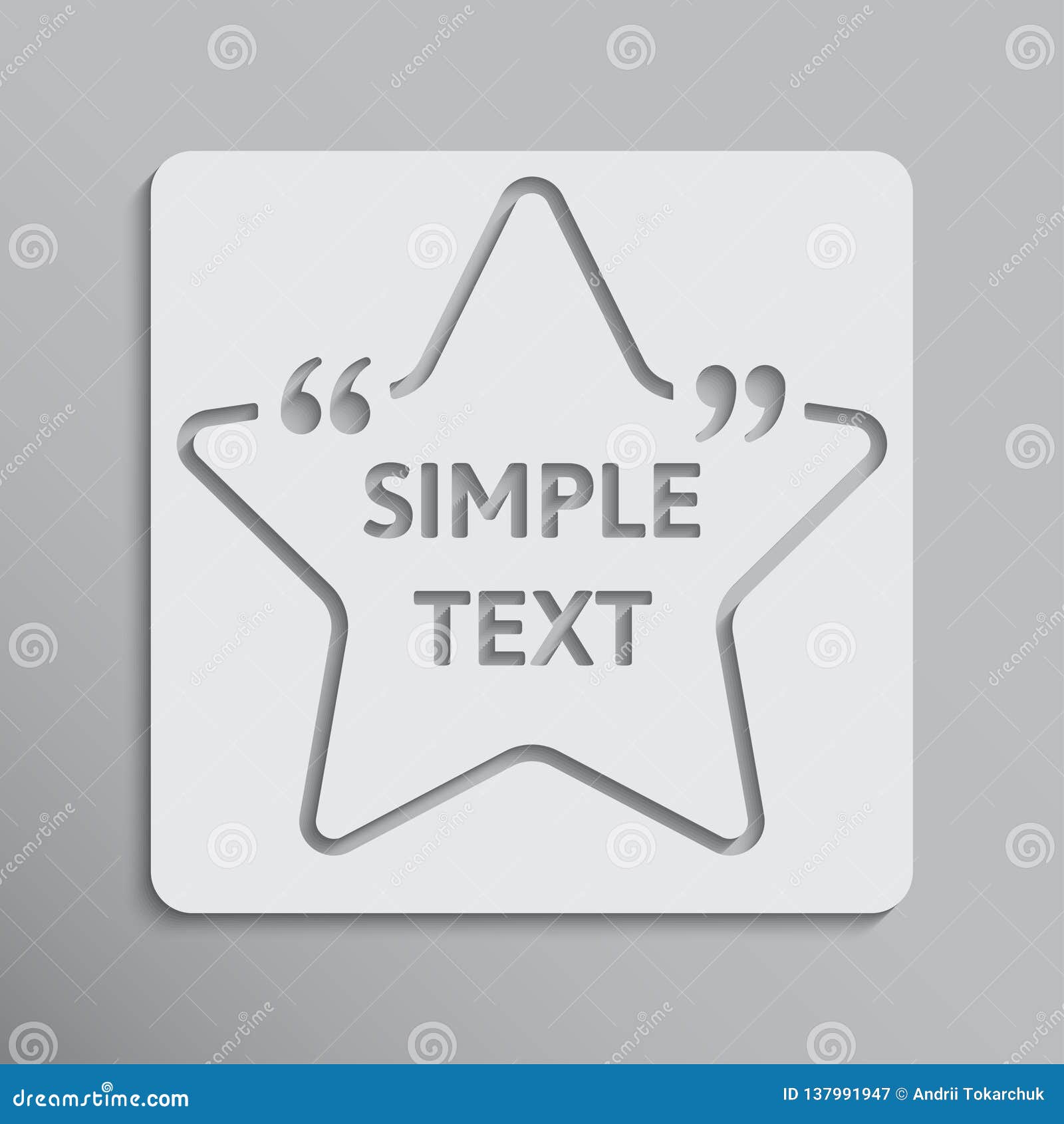 Template Vector Quote. Star with Bracket. Empty. Stock Vector ...