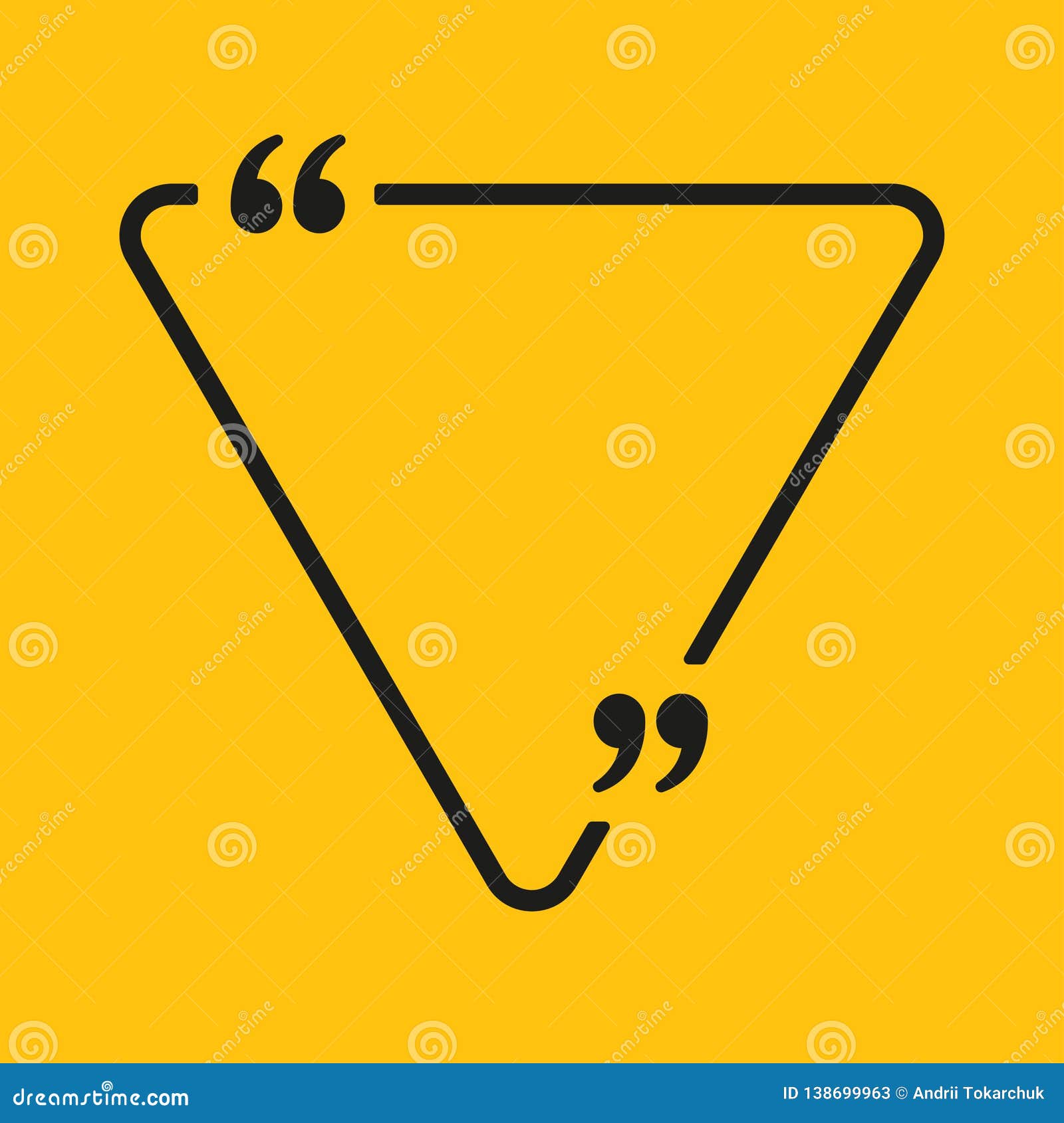 Template Vector Quote Triangle with Bracket Empty. Stock Vector ...