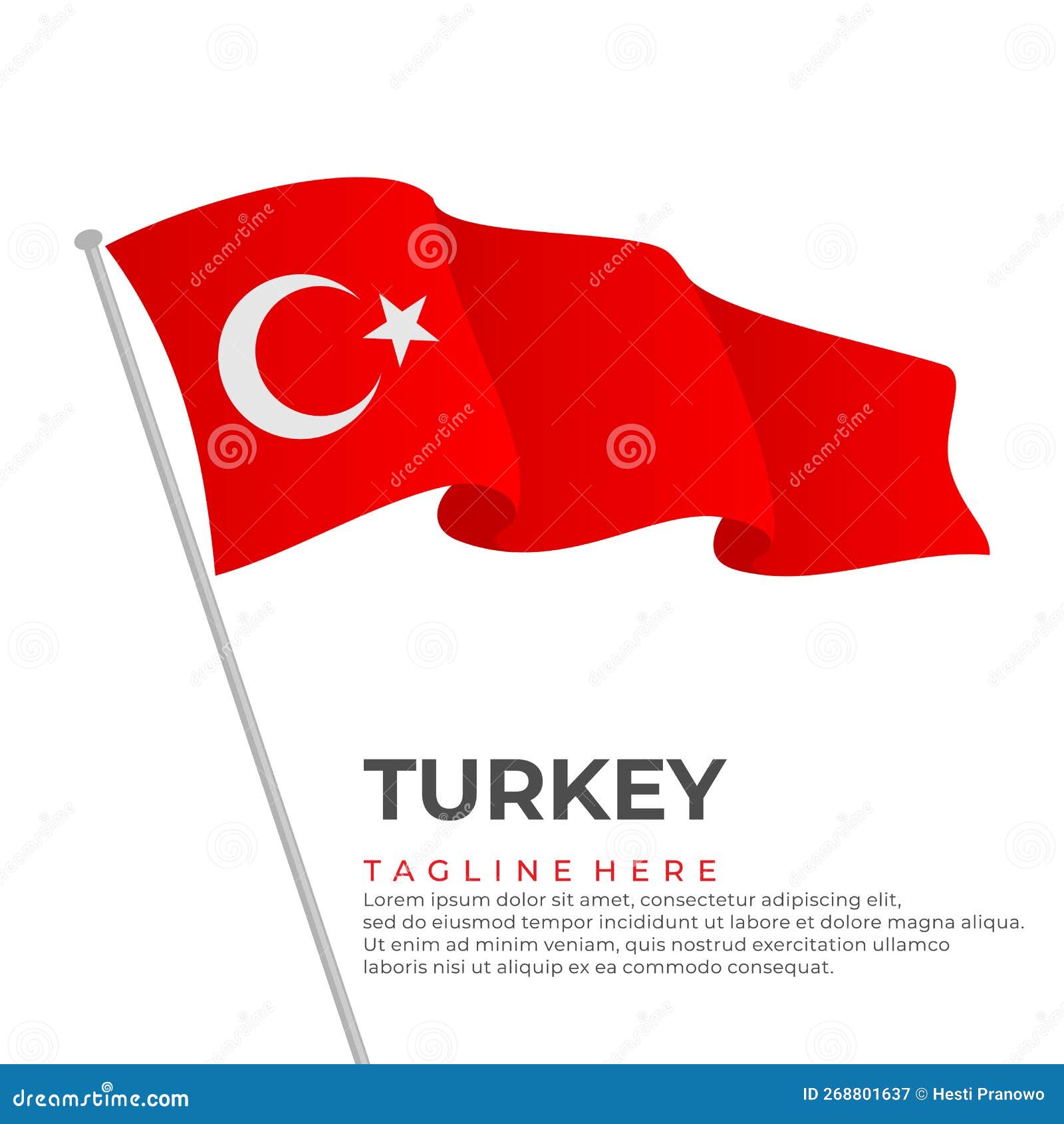 Template Vector Turkey Flag Modern Design Stock Vector - Illustration ...