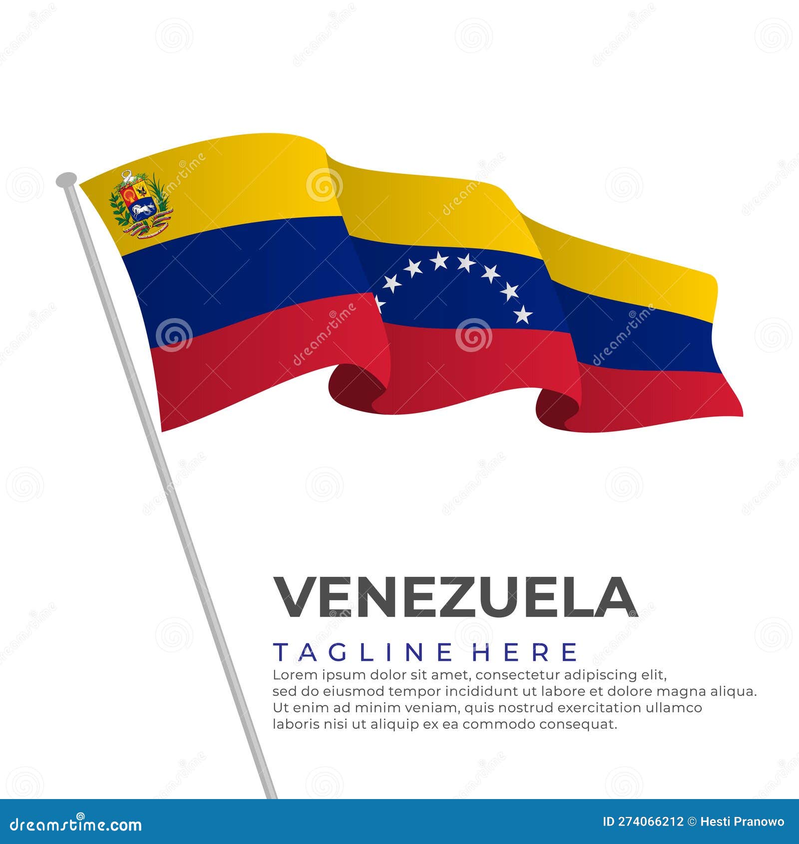 Vector Venezuela Flag. Country Flag Design. Flat Vector Flag ...