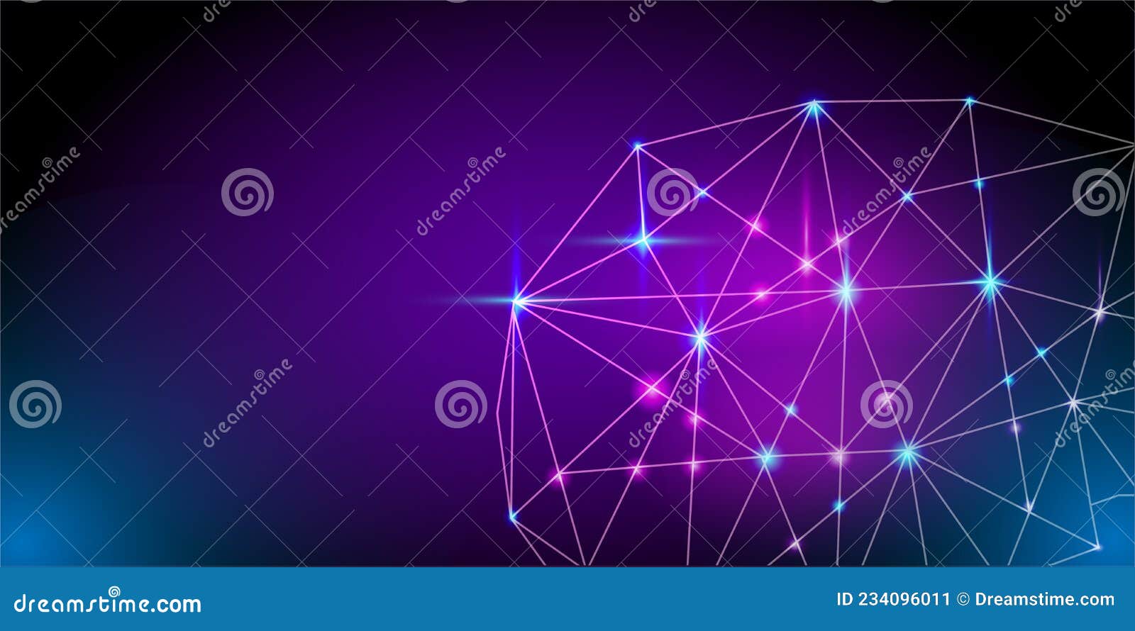 Template for a Vertical Banner or Cover with a Neural Network Image ...