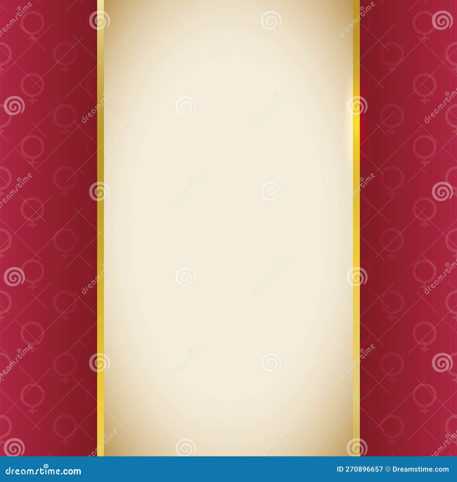 Elegant Template with Vertical Label and Pattern with Female Symbols on ...