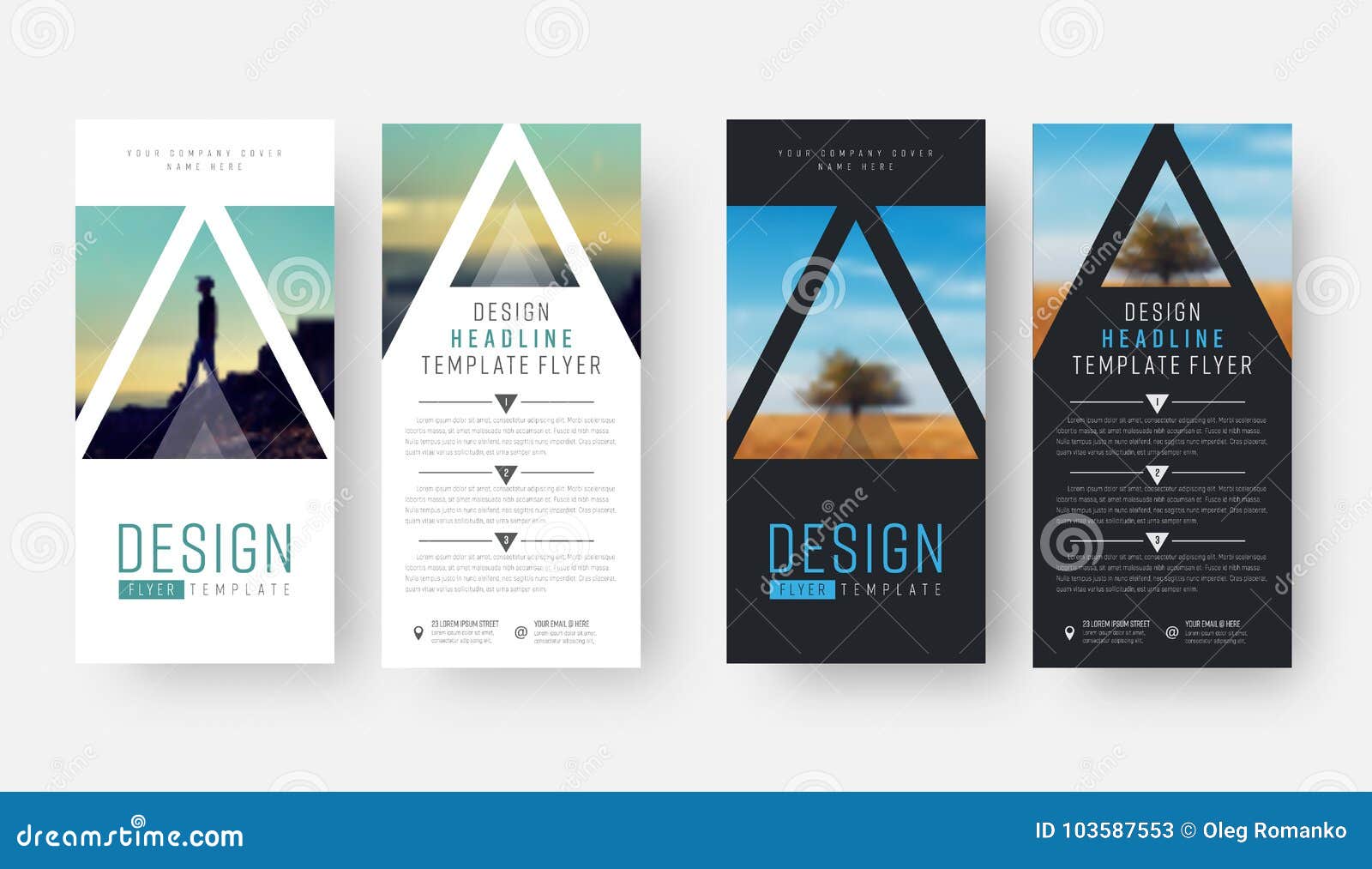 Template of a Vertical Vector Flyer with a Place for a Photo Stock ...