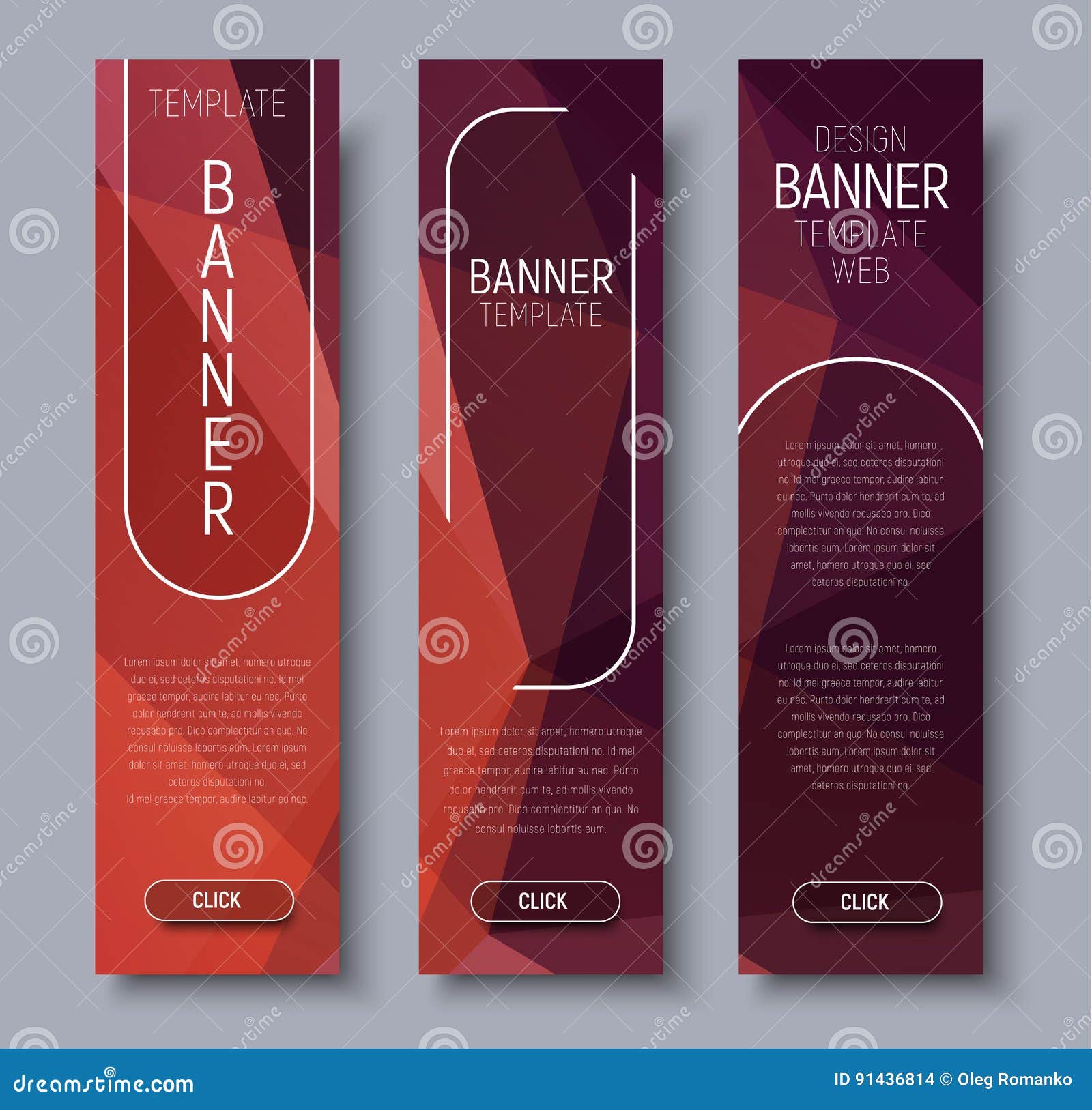 Template Vertical Web Banners with Abstract Brown Background Wit Stock ...