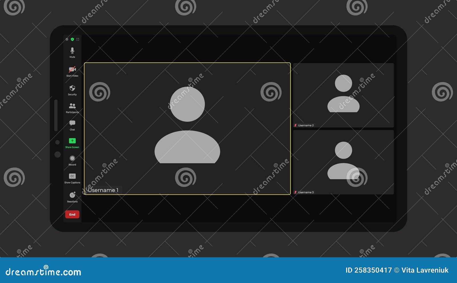 Template Video Conference User Interface. Application for Social ...