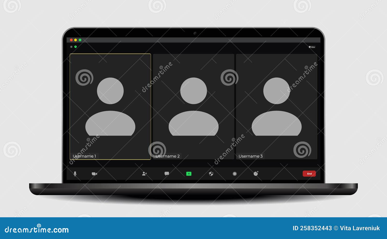 Template Video Conference User Interface. Application for Social ...
