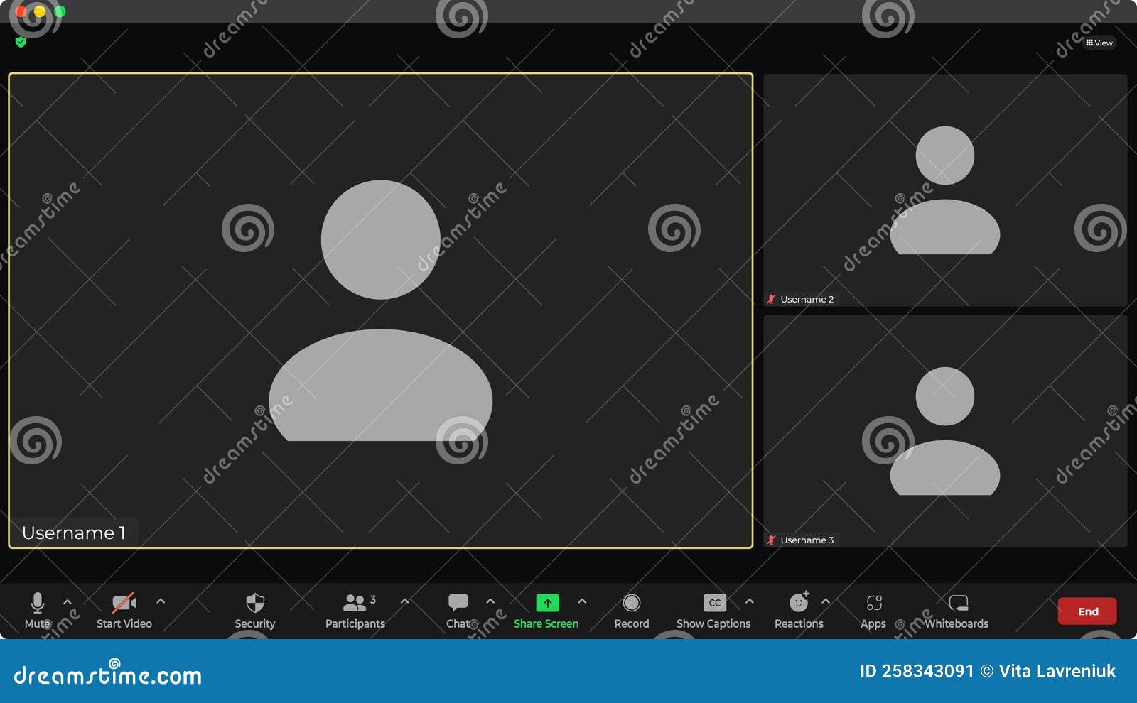 Template Video Conference User Interface. Application for Social ...