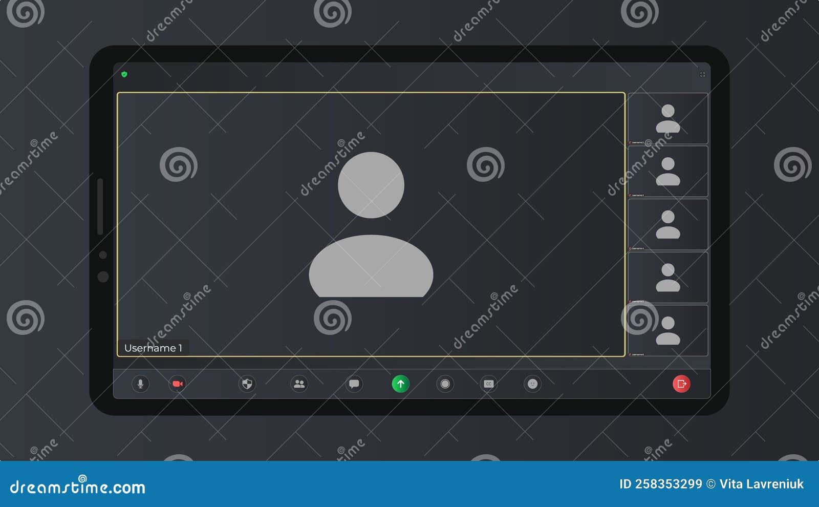Template Video Conference User Interface. Application for Social ...