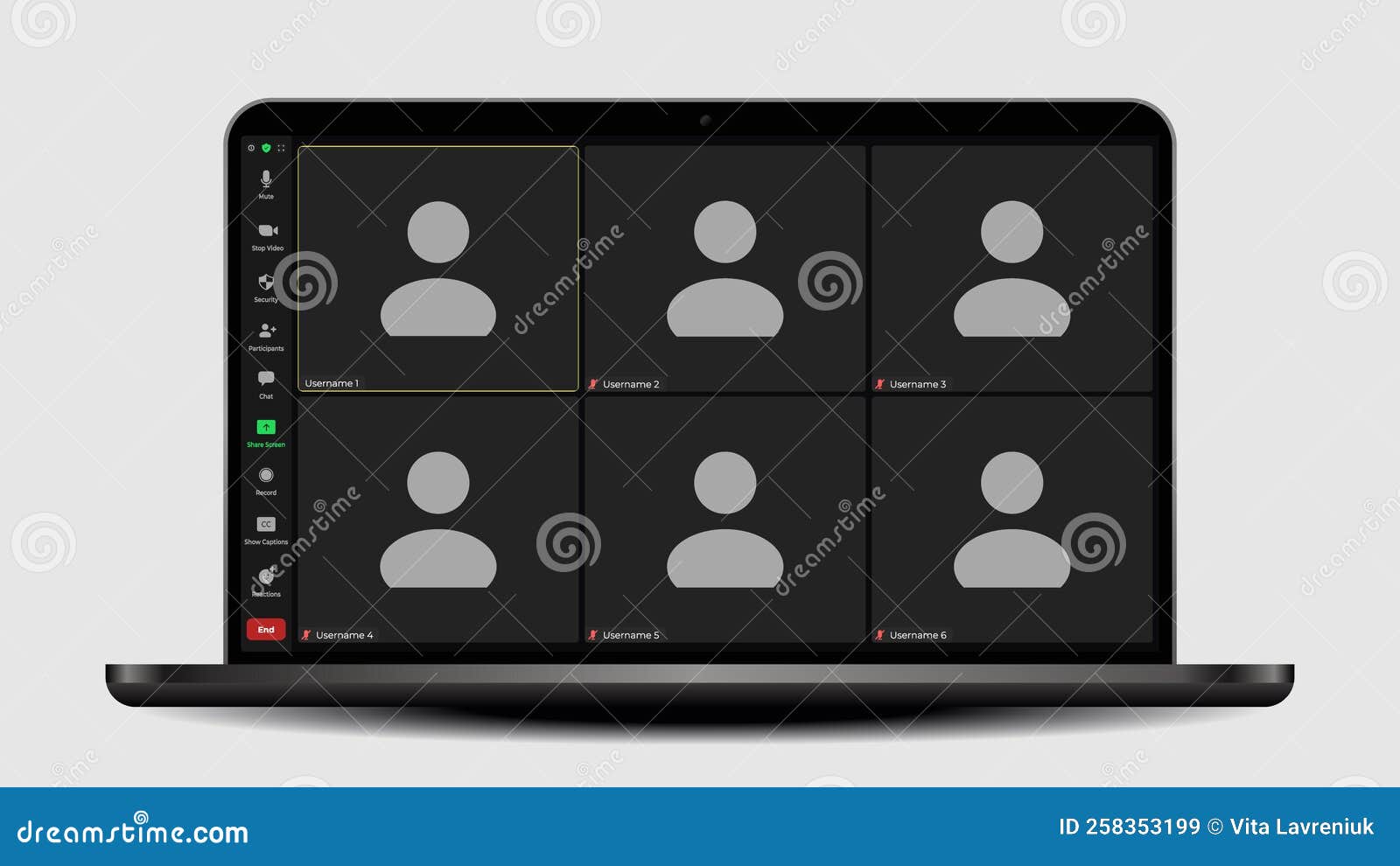 Template Video Conference User Interface. Application for Social ...