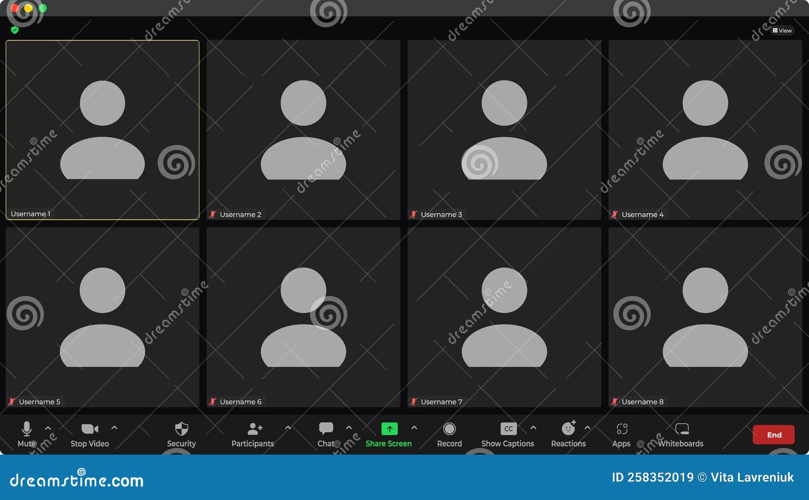 Template Video Conference User Interface. Application for Social ...