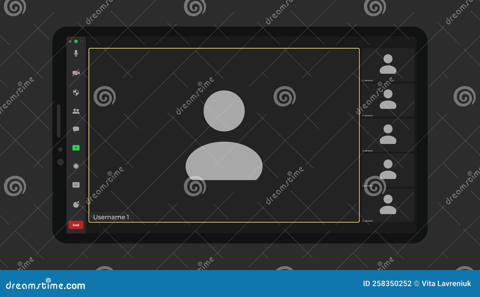 Template Video Conference User Interface. Application for Social ...