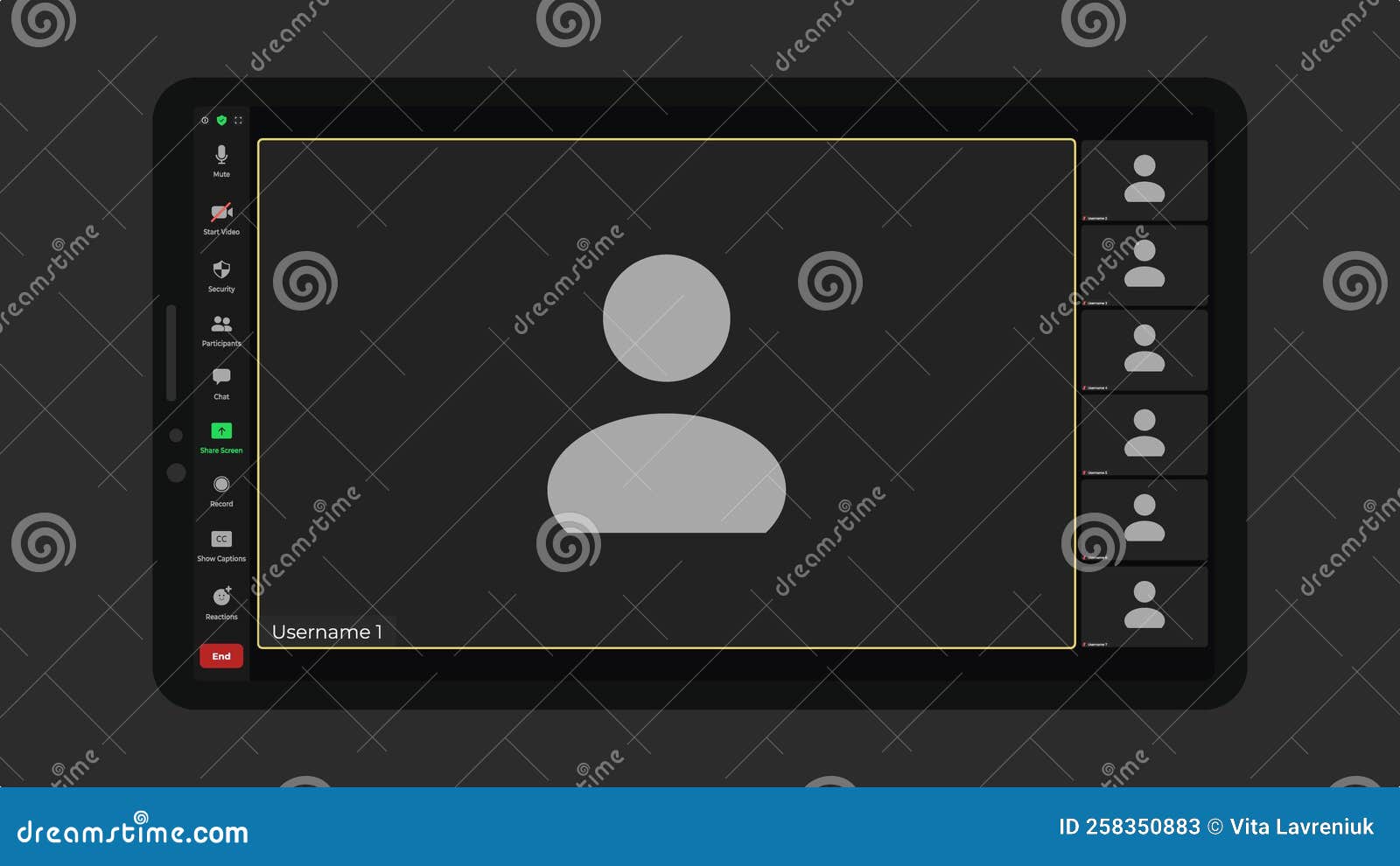 Template Video Conference User Interface. Application for Social ...