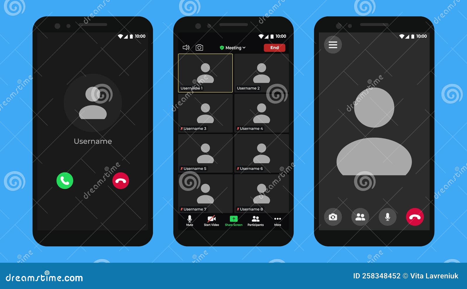 Template Video Conference User Interface. Application for Social ...