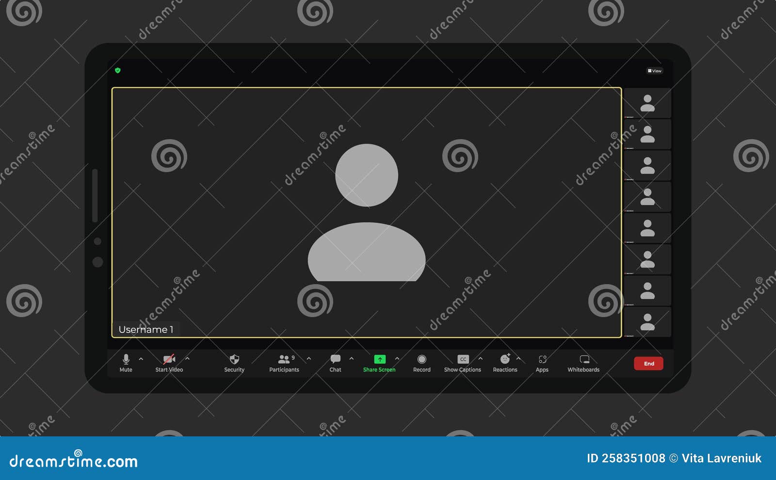 Template Video Conference User Interface. Application for Social ...