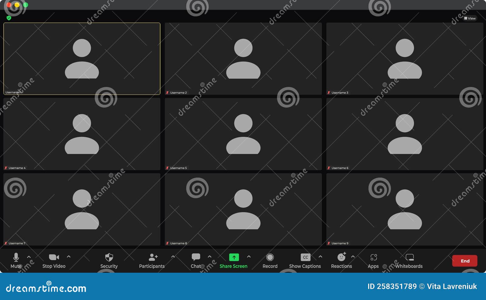 Template Video Conference User Interface. Application for Social ...