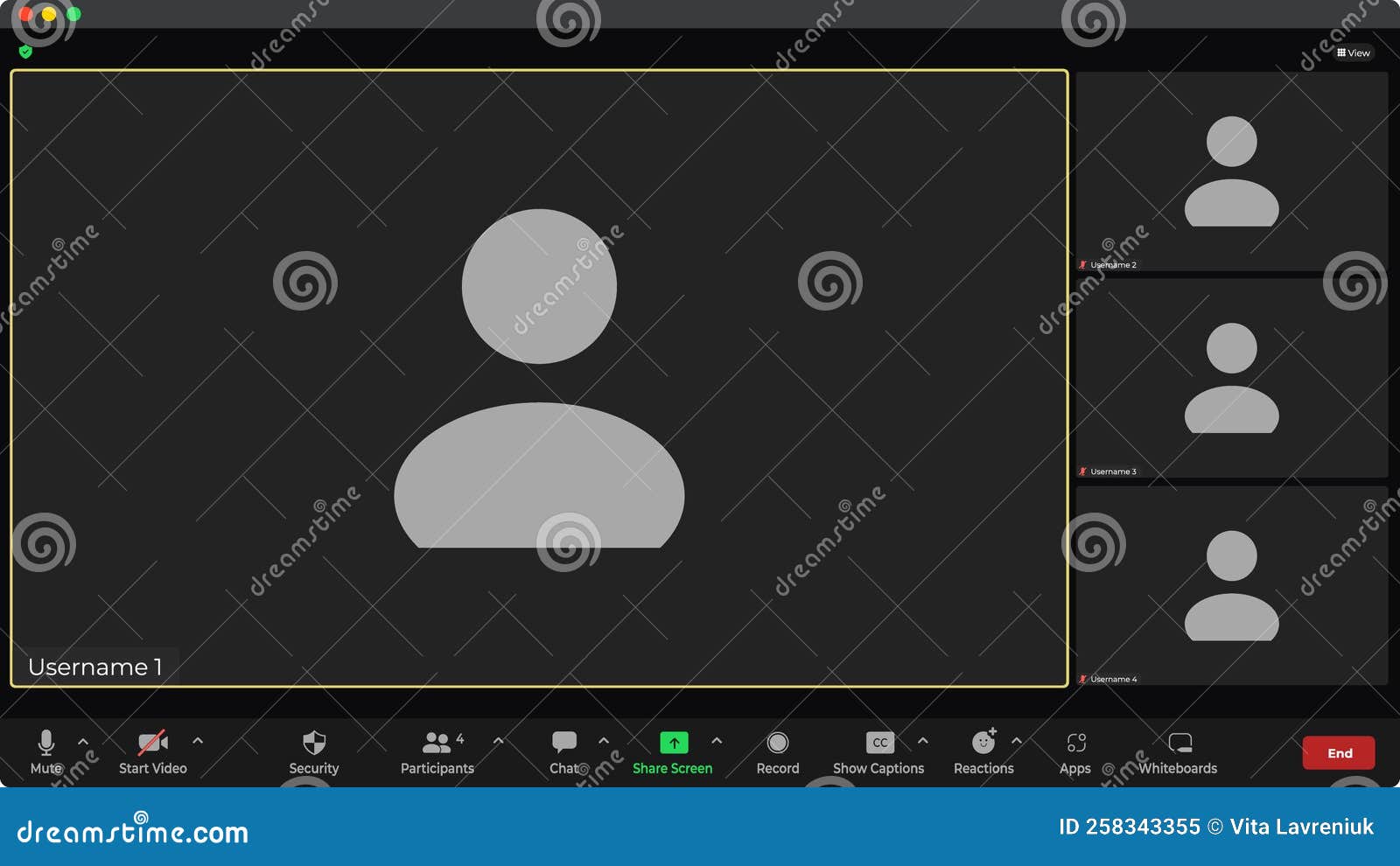 Template Video Conference User Interface. Application for Social ...