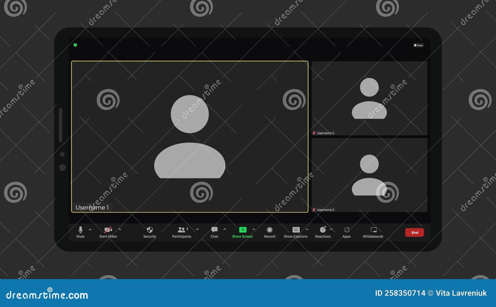 Template Video Conference User Interface. Application for Social ...