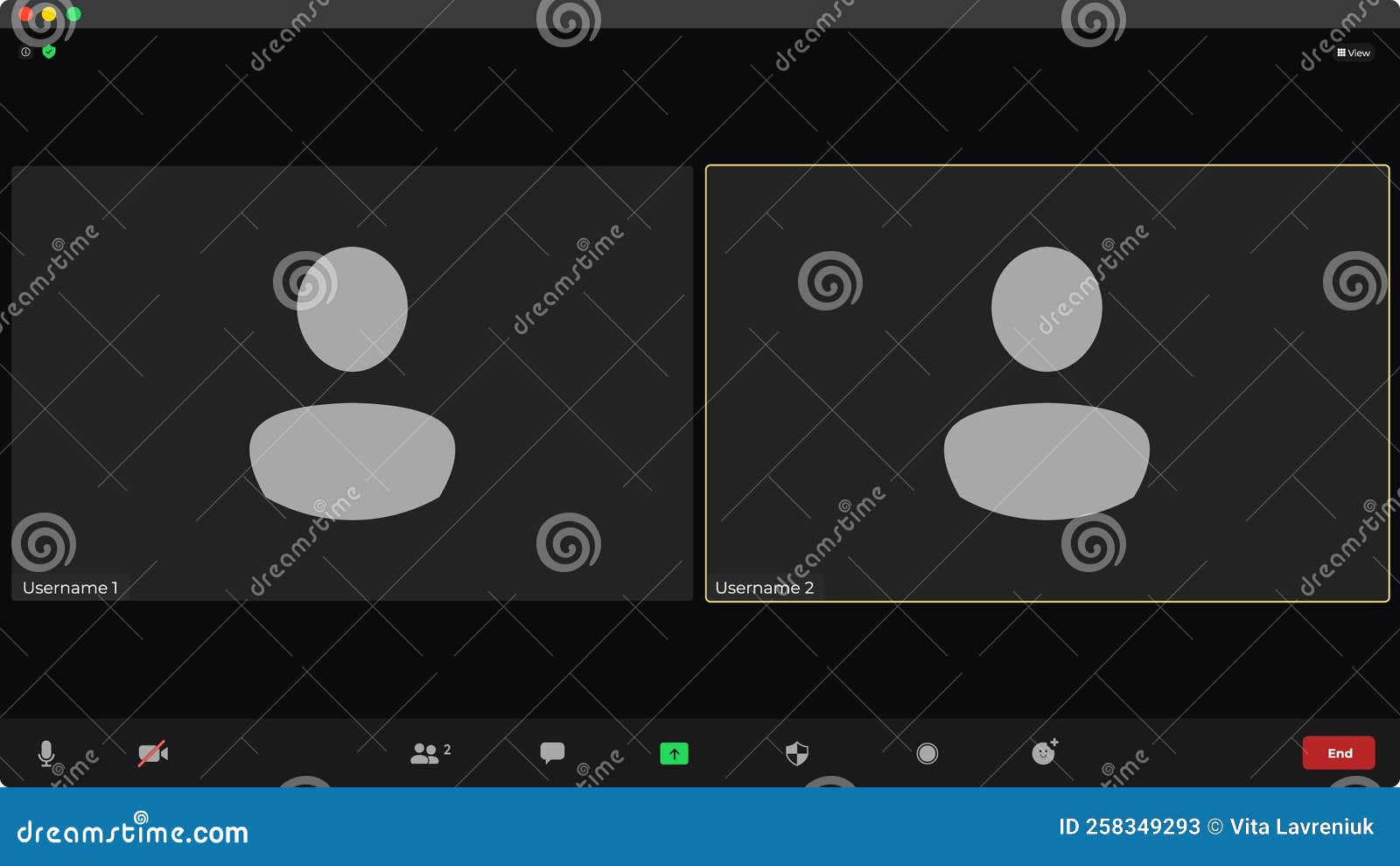 Template Video Conference User Interface. Application for Social ...
