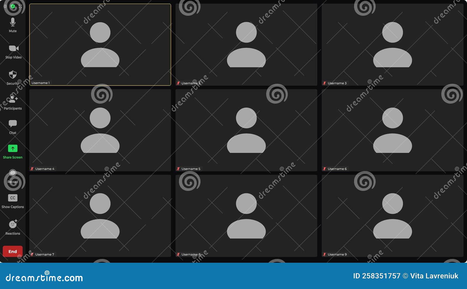 Template Video Conference User Interface. Application for Social ...
