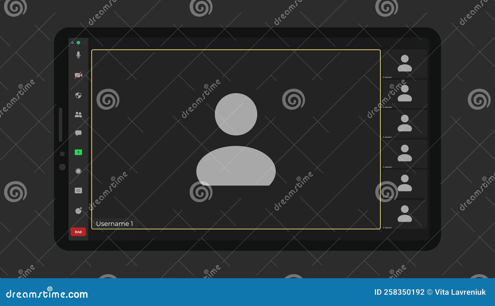 Template Video Conference User Interface. Application for Social ...