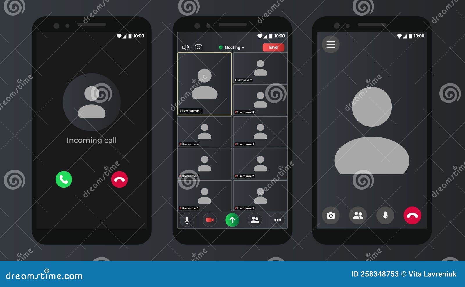 Template Video Conference User Interface. Application for Social ... Template Video Conference User Interface. Application for Social ...