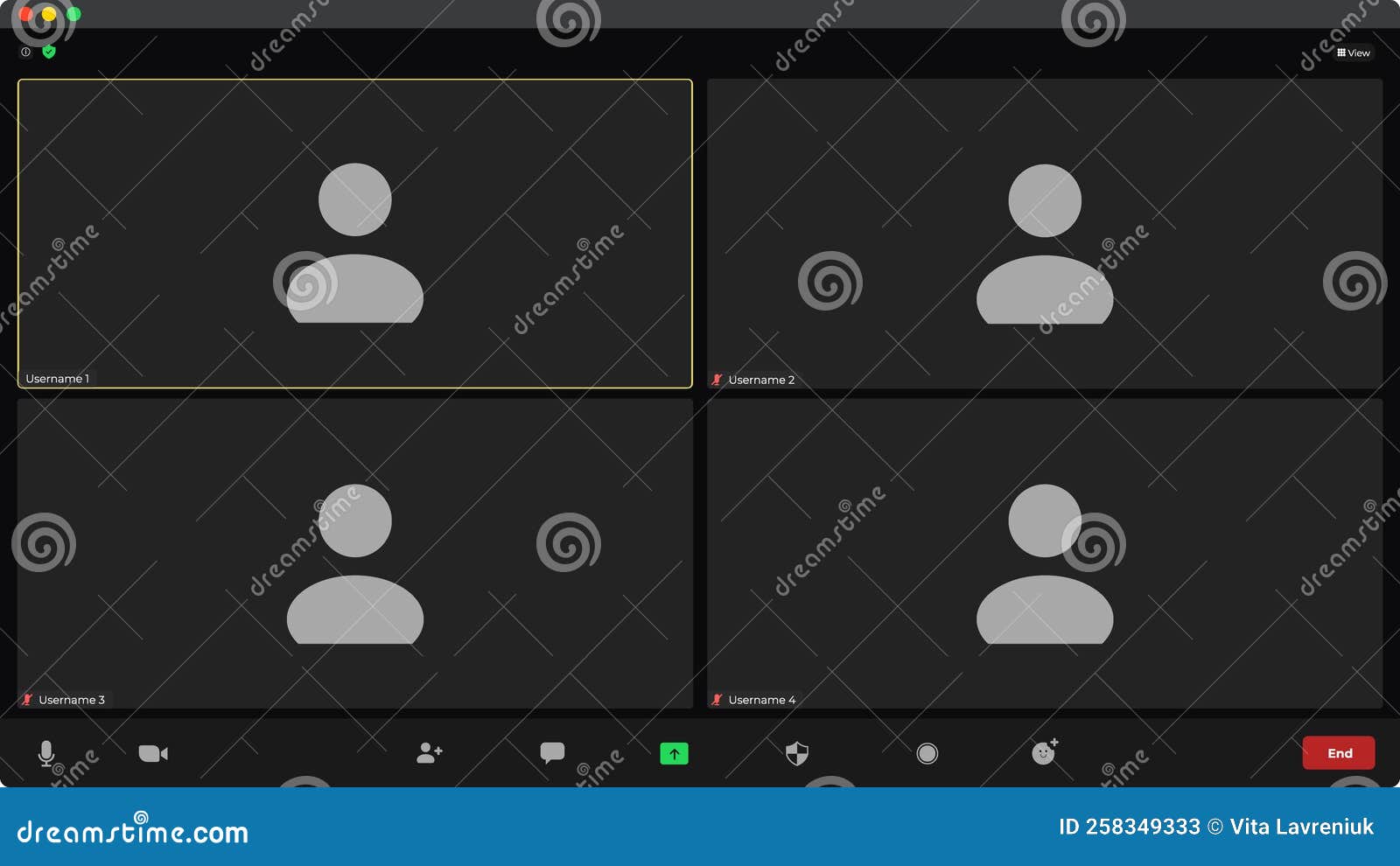 Template Video Conference User Interface. Application for Social ...