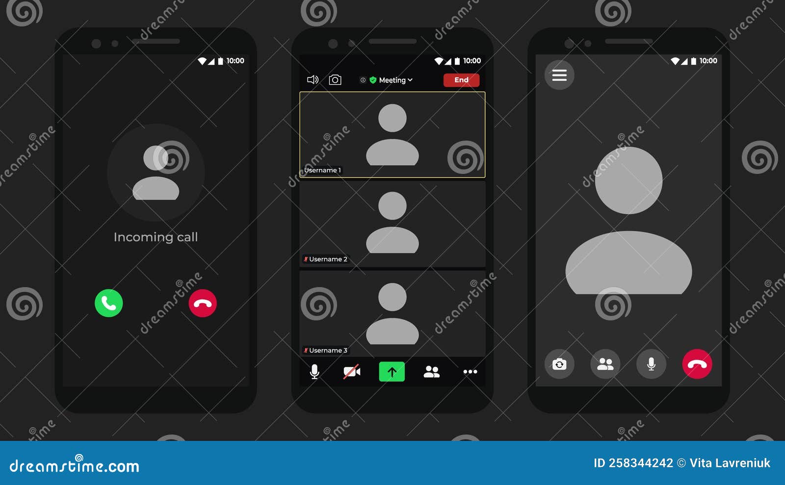 Template Video Conference User Interface. Application for Social ...