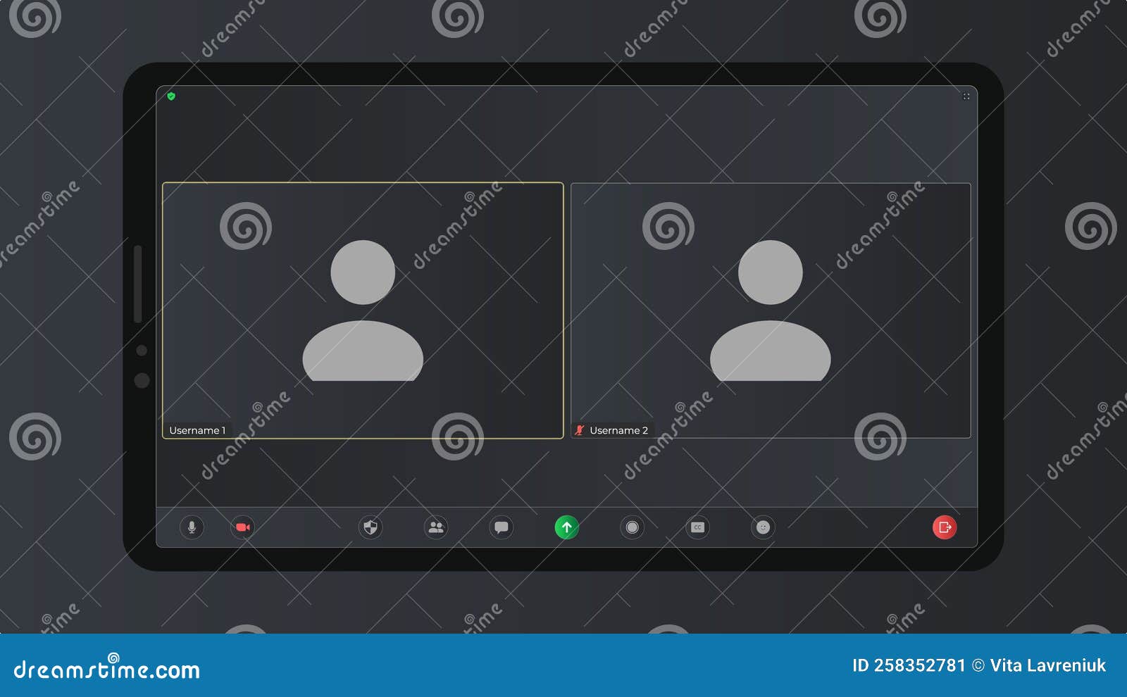Template Video Conference User Interface. Application for Social ...