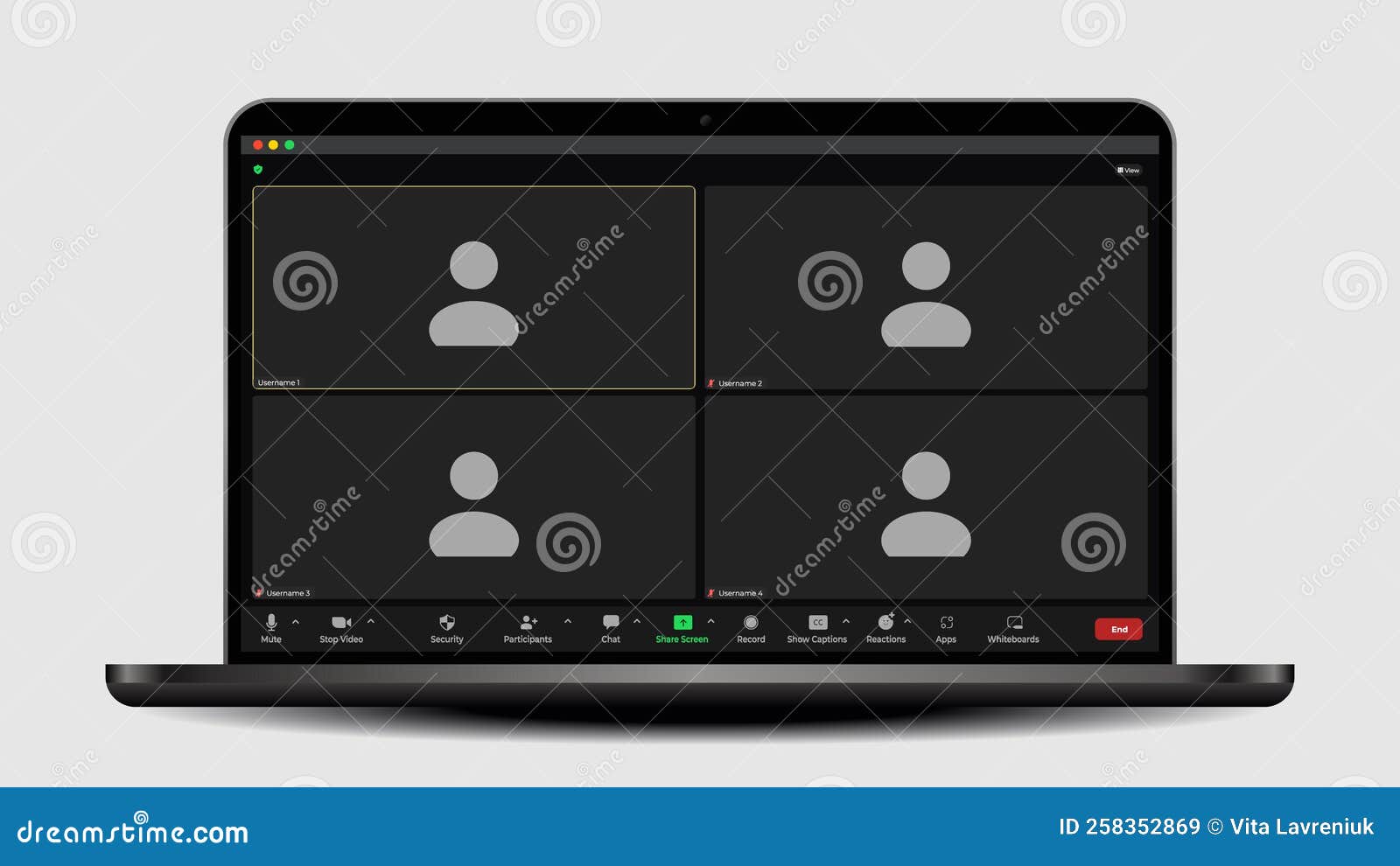 Template Video Conference User Interface. Application for Social ...