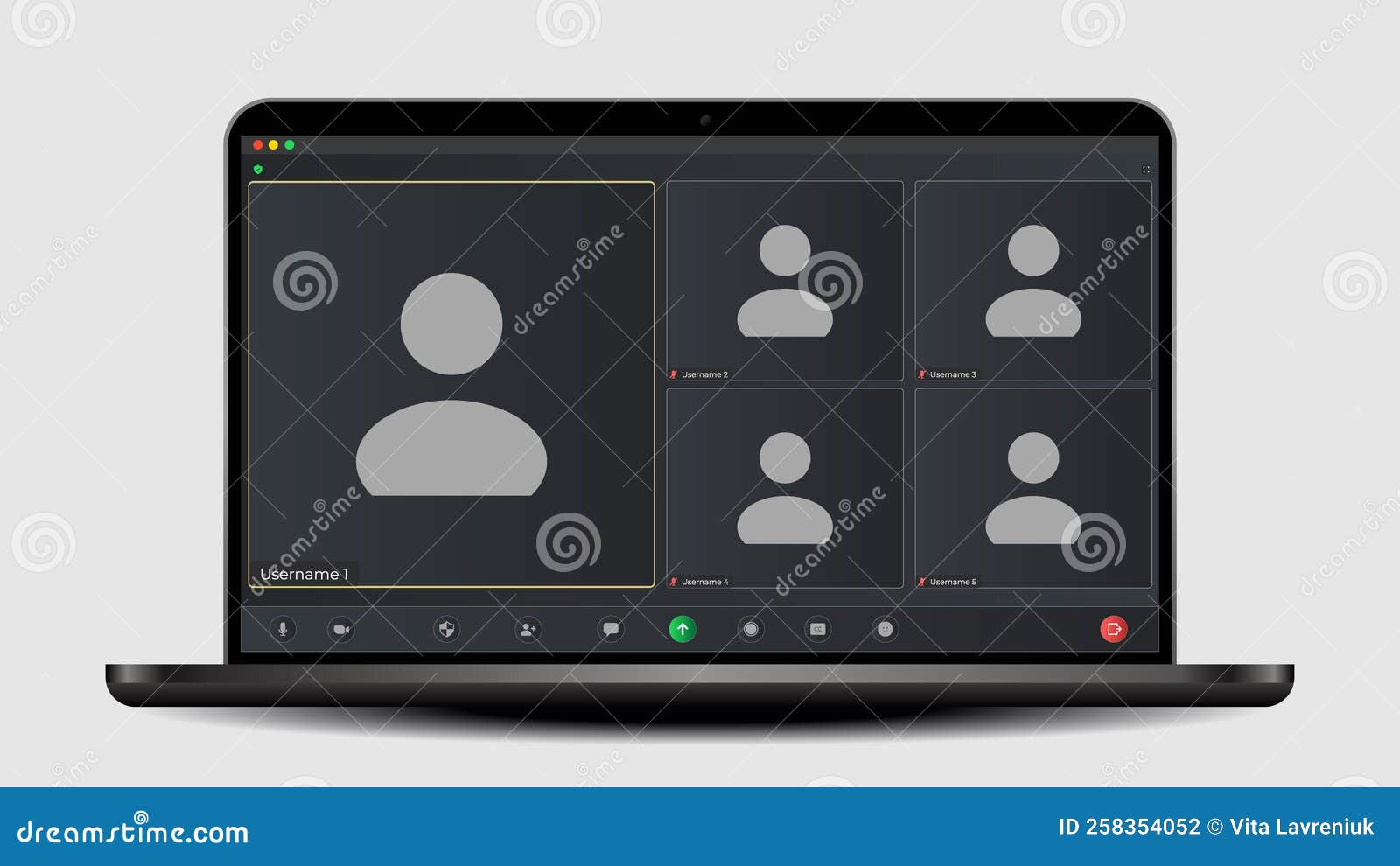Template Video Conference User Interface. Application for Social ...