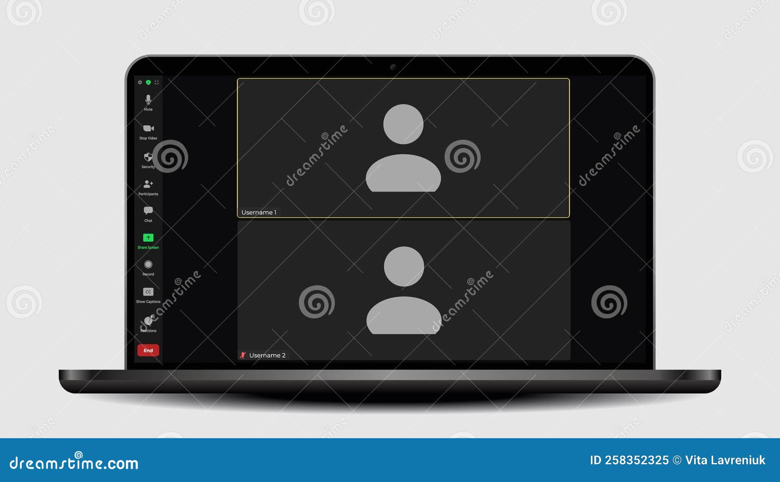 Template Video Conference User Interface. Application for Social ...